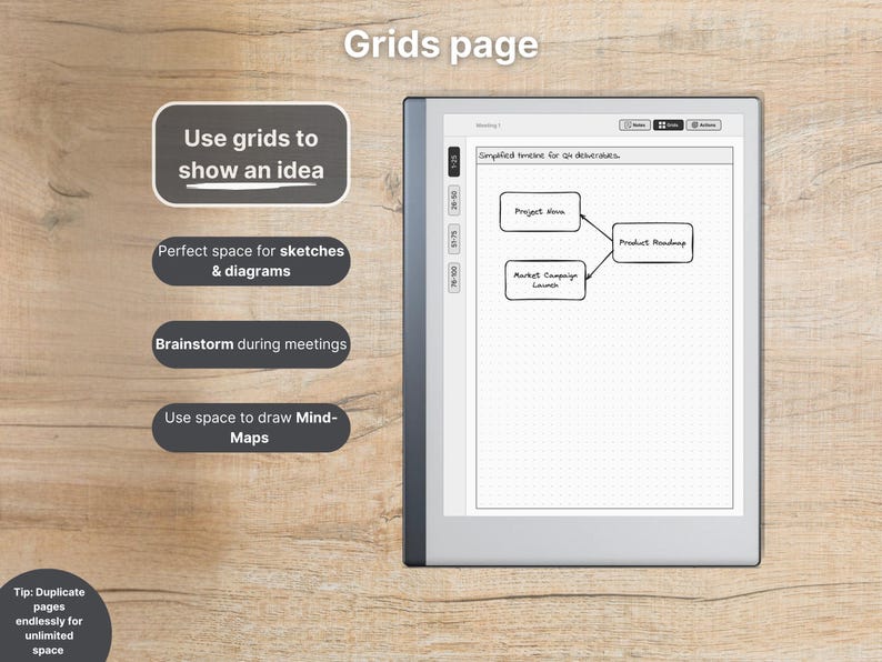 Meeting Minutes for Remarkable 2, Meeting Notebook, Hyperlinked, Left ...
