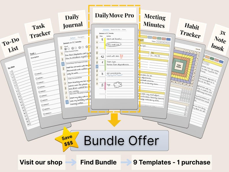 Daily Planner Pro for Remarkable Paper Pro Move, 2026, 2027, Dailymove ...