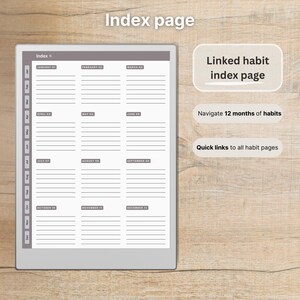 Habit Tracker for Remarkable Paper Pro, Daily, Weekly, Monthly Habits ...