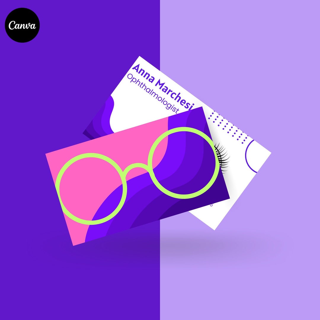 Modern Cute Eye Specialist Business Card Template Editable Canva Design ...