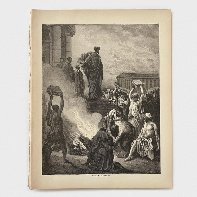 Paul at Ephesus by Gustave Doré, the Bible Gallery 1880, 11x14 Matted ...