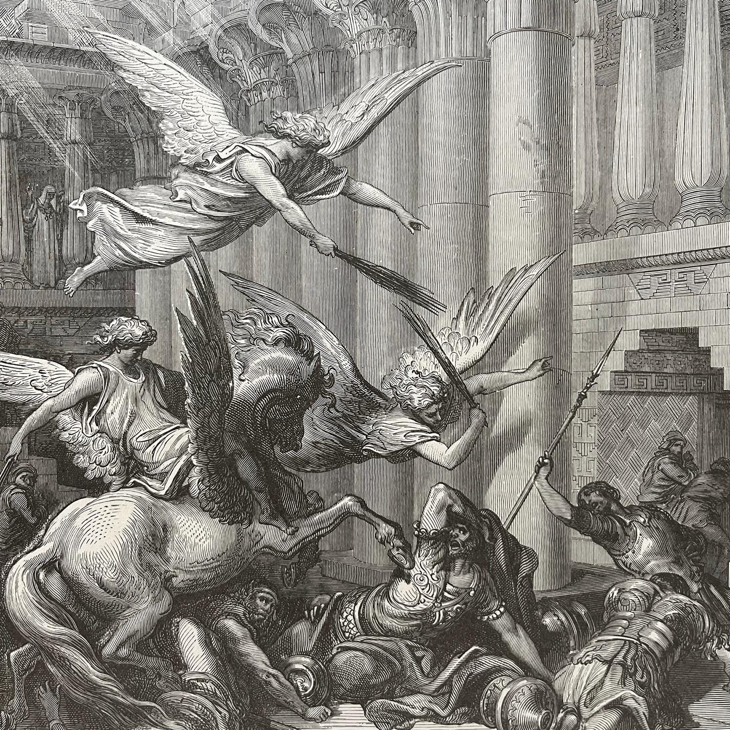 Heliodorus Punished in the Temple by Gustave Doré, the Bible Gallery ...