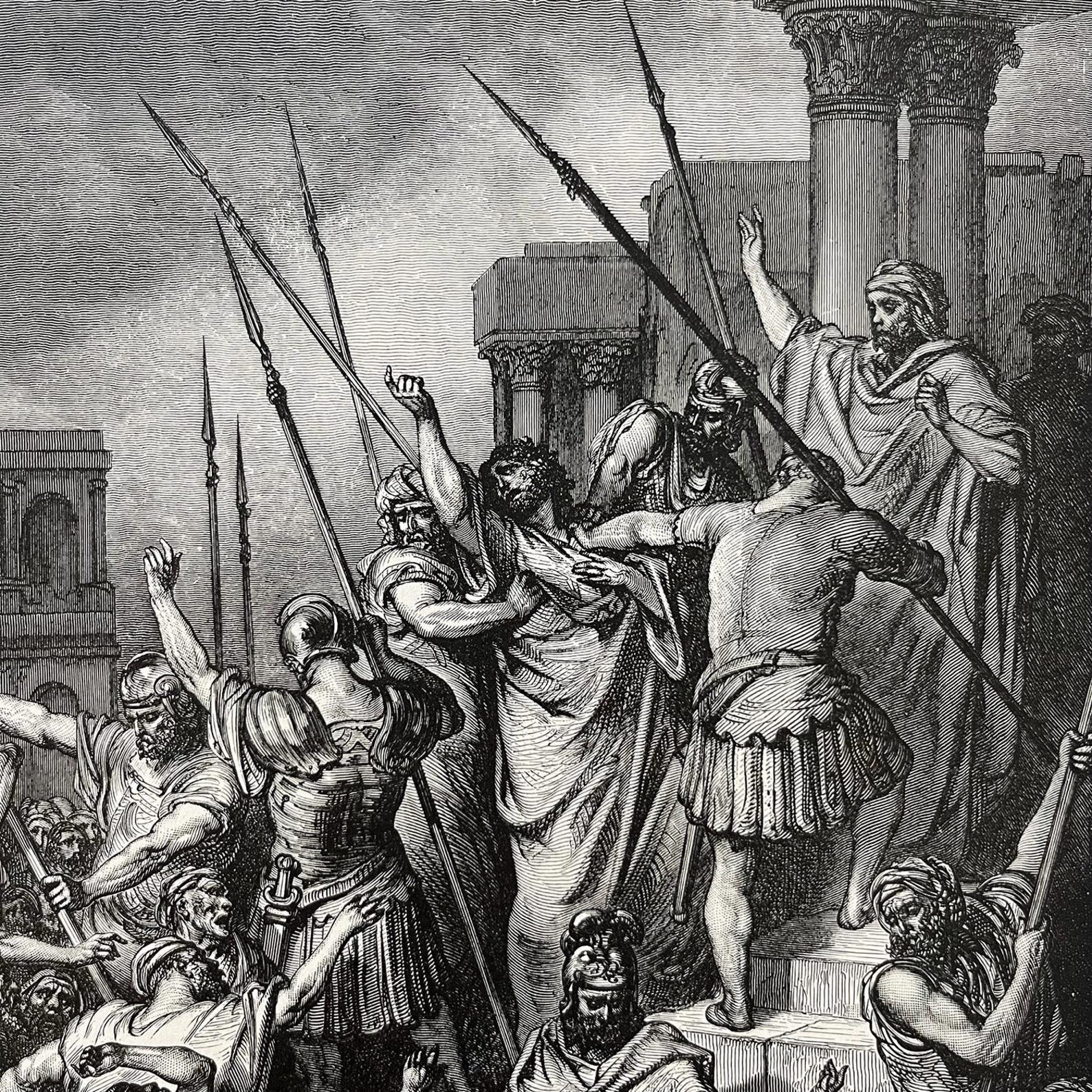 Paul Menaced by the Jews by Gustave Doré, the Bible Gallery 1880, 11x14 ...
