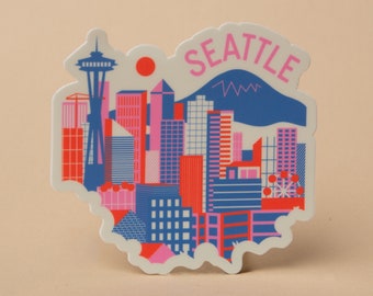 Seattle Skyline Vinyl Sticker / Seattle Washington Sticker / - Etsy