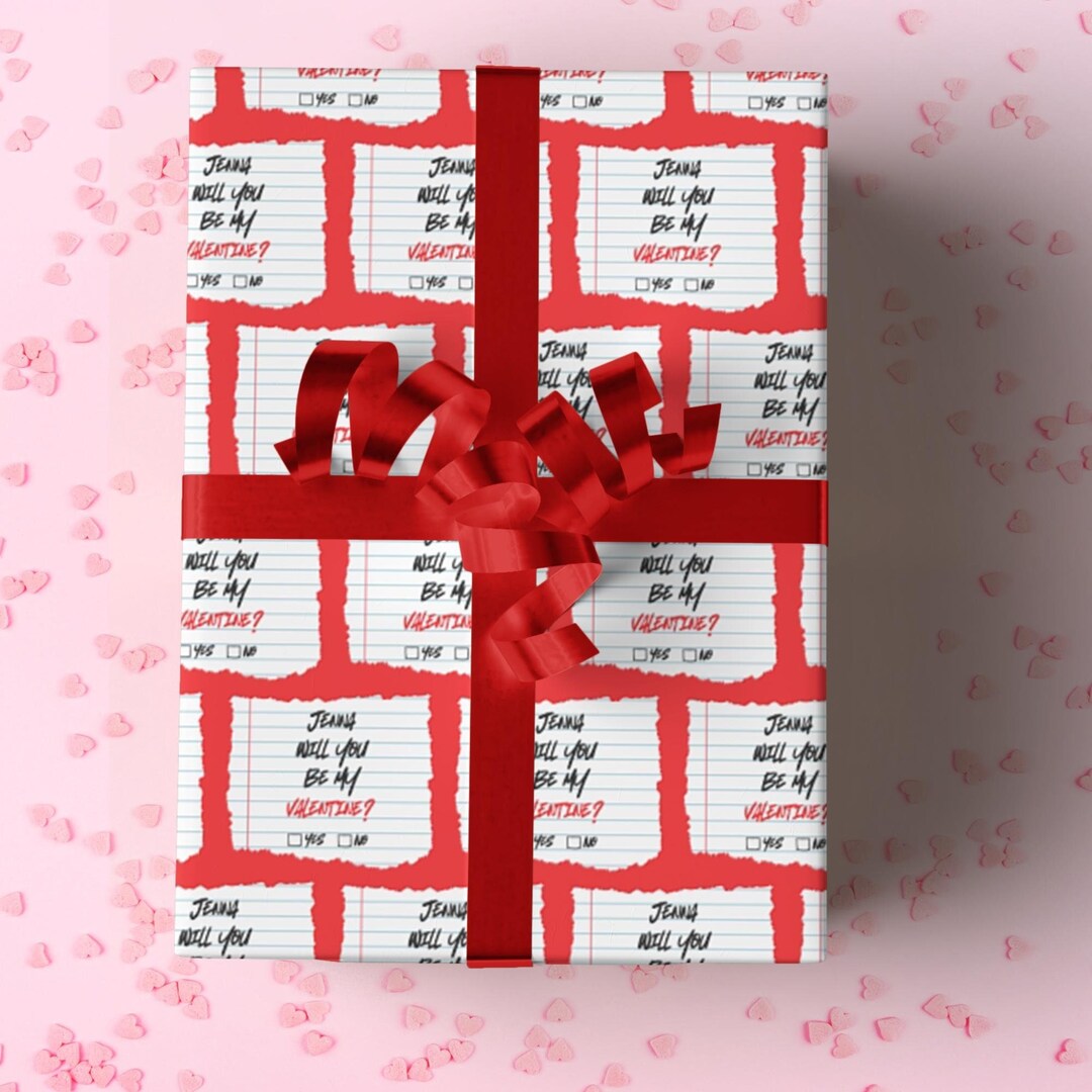 Custom Valentine's Day Wrapping Paper: Funny Love Note Gift Wrap - Etsy