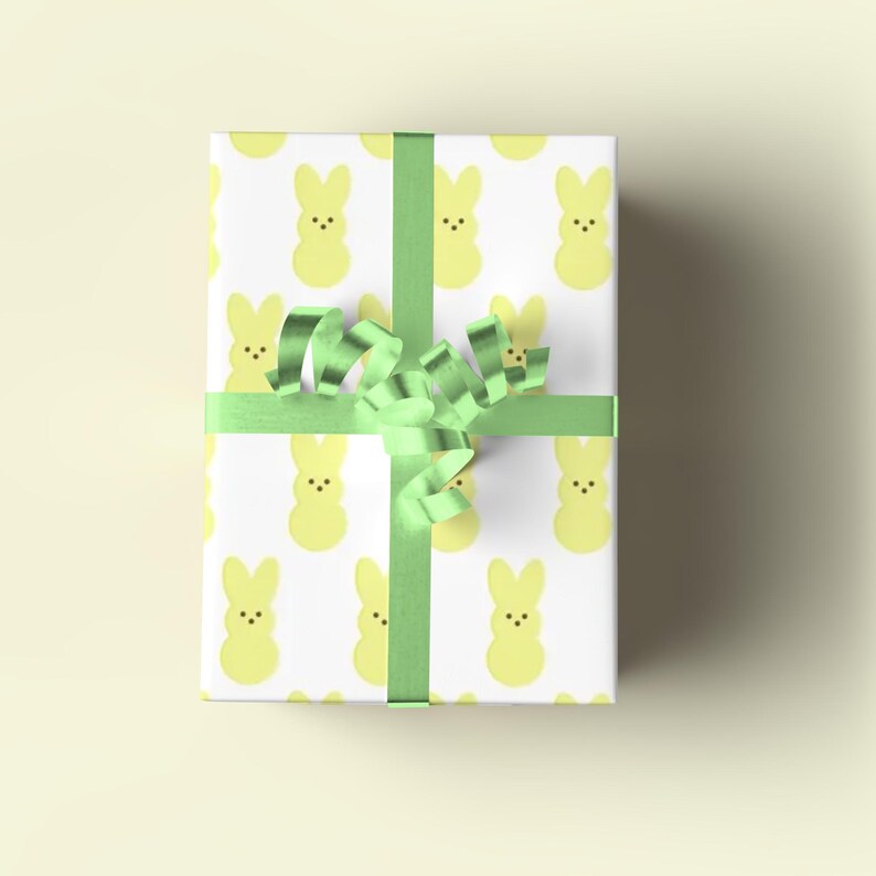 Easter Bunny Marshmallow Funny Wrapping Paper Gift Wrap Easter Gift ...