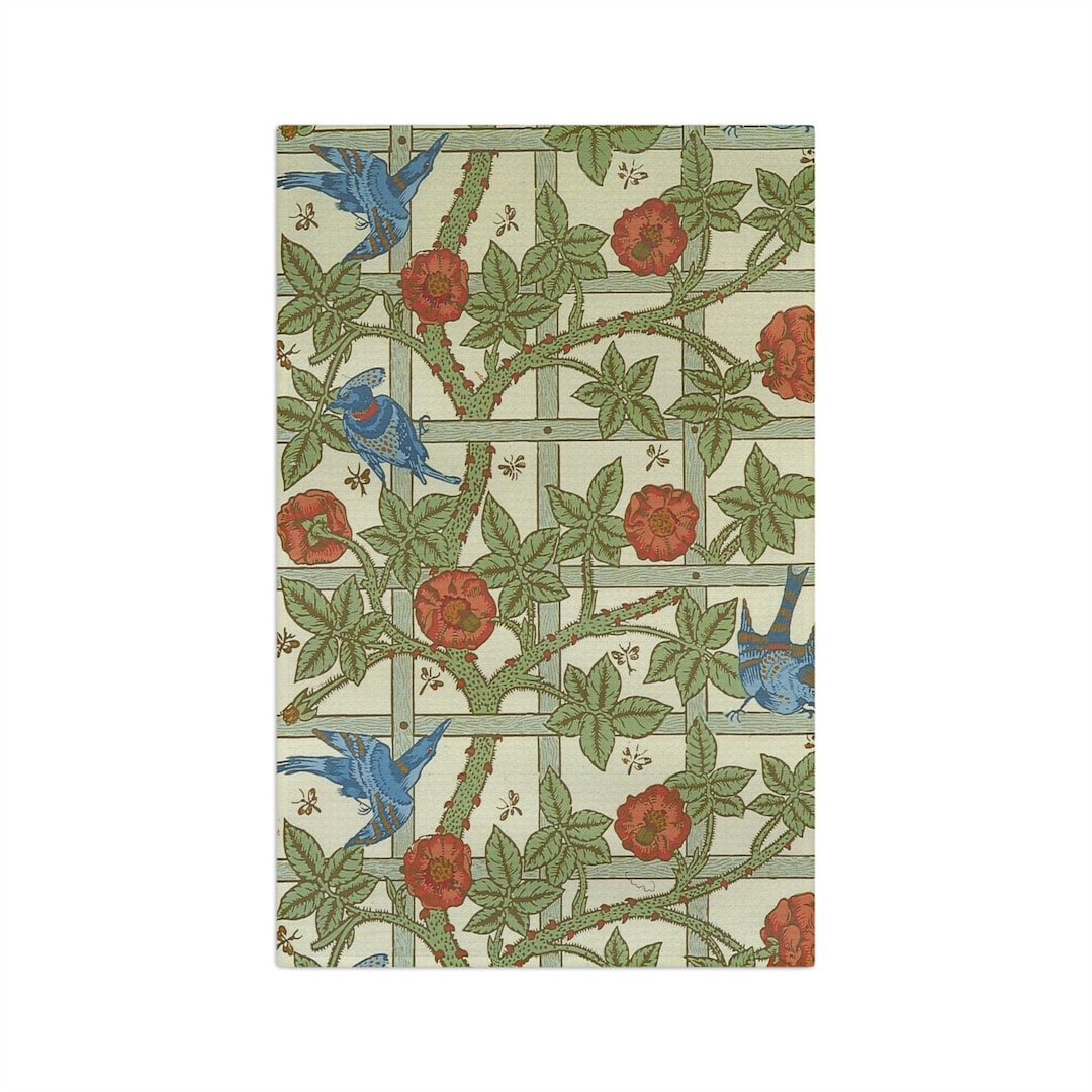 William Morris's Trellis Print Pattern Microfiber Tea Towel Floral Arts ...