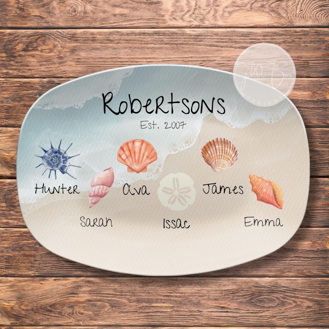 Custom at the Beach Personalized Platter Family Last Name Beach Gift ...