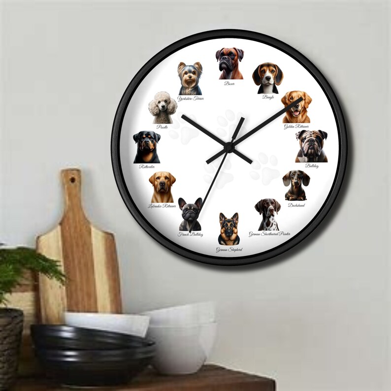 Dog Wall Clock - Charming Dog Lover Home Decor - Etsy