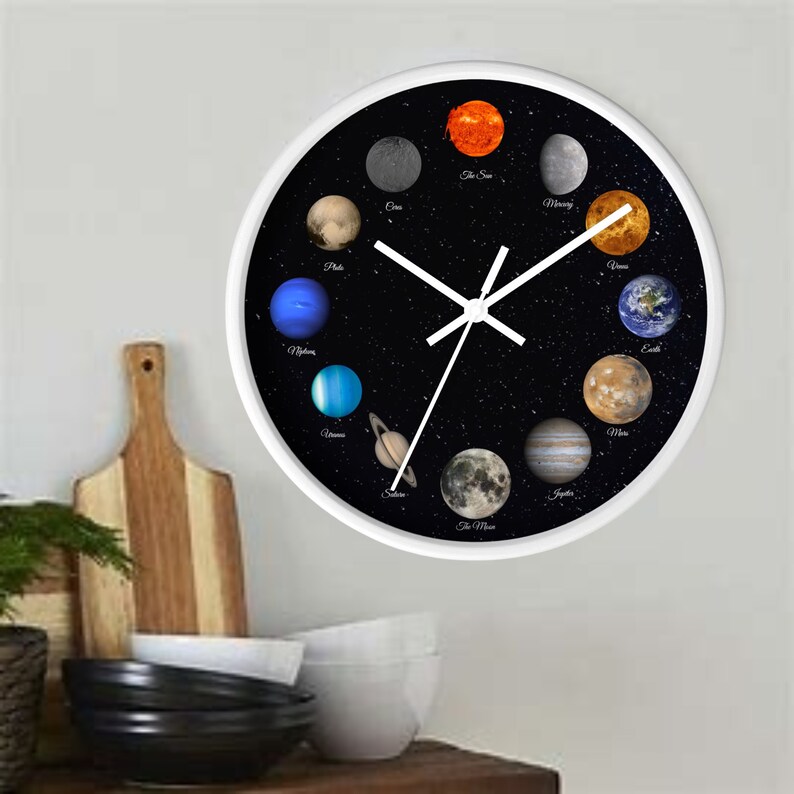 Solar System Wall Clock | Astronomy | Celestial Timepiece - Etsy
