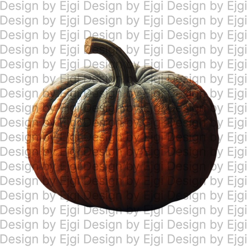 Realistic Halloween Pumpkin Orange and Green PNG Design by Ejgi - Etsy