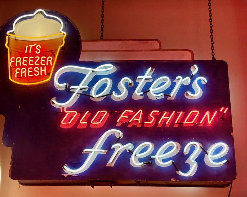 Foster's Freeze Neon Sign - Etsy