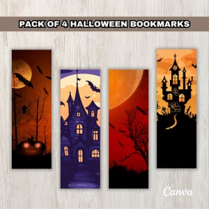 Printable Spooky Bookmarks - 4 Halloween Designs, Ready-to-print Book ...