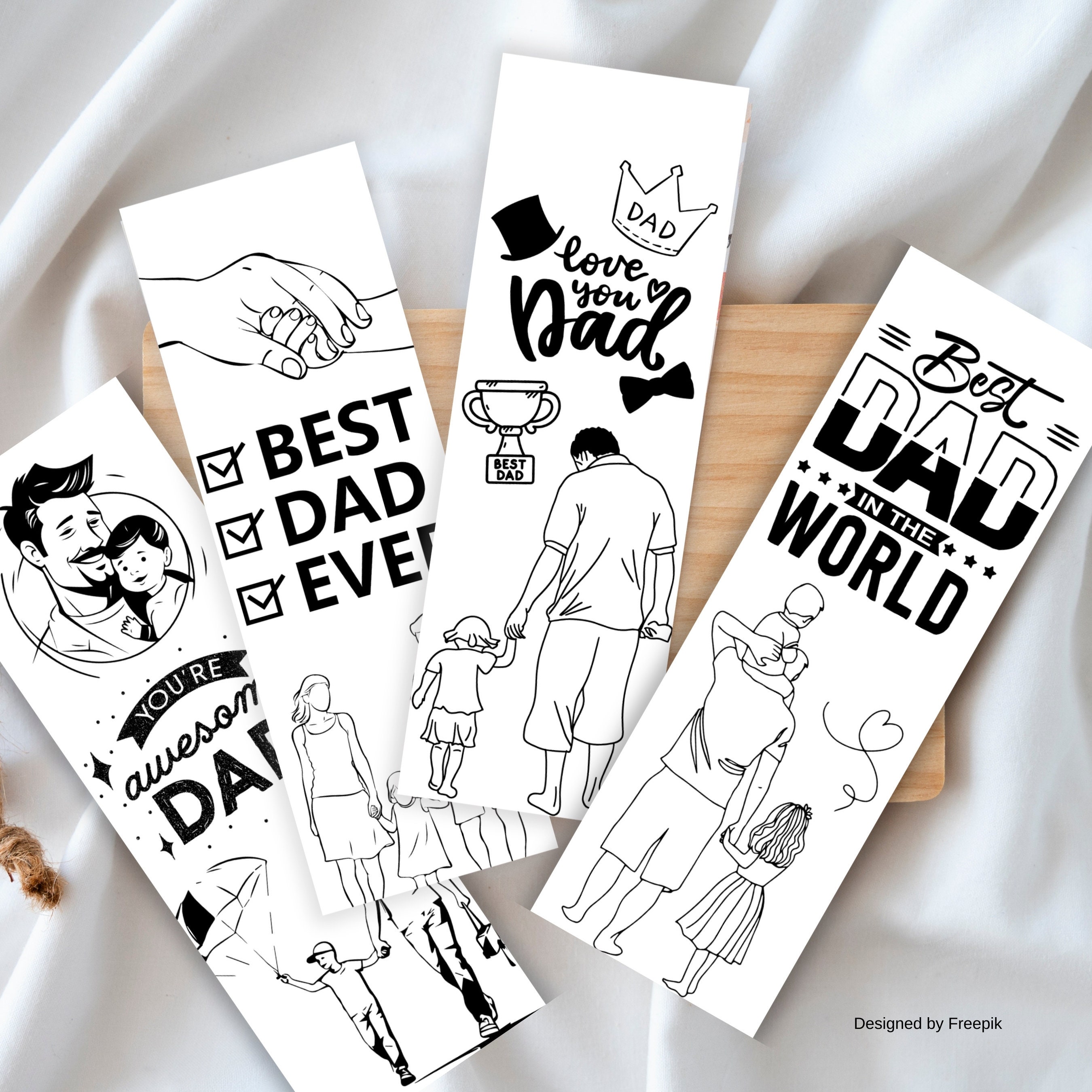 Printable Bookmarks - Father's Day Gift, Best Dad Bookmarks, Ready-to ...