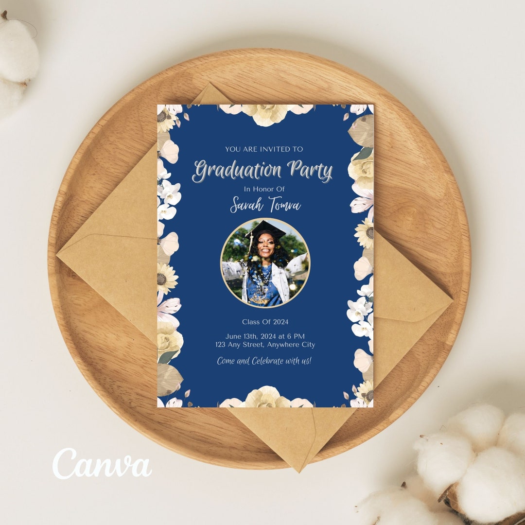 Graduation Party Invitation Digital Template Stylish Design for ...