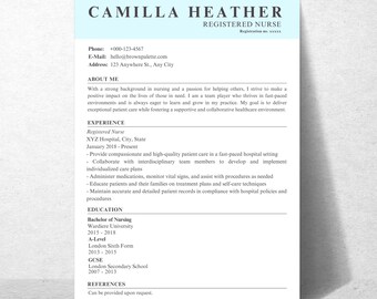 Nurse Cover Letter and Resume Template - Etsy