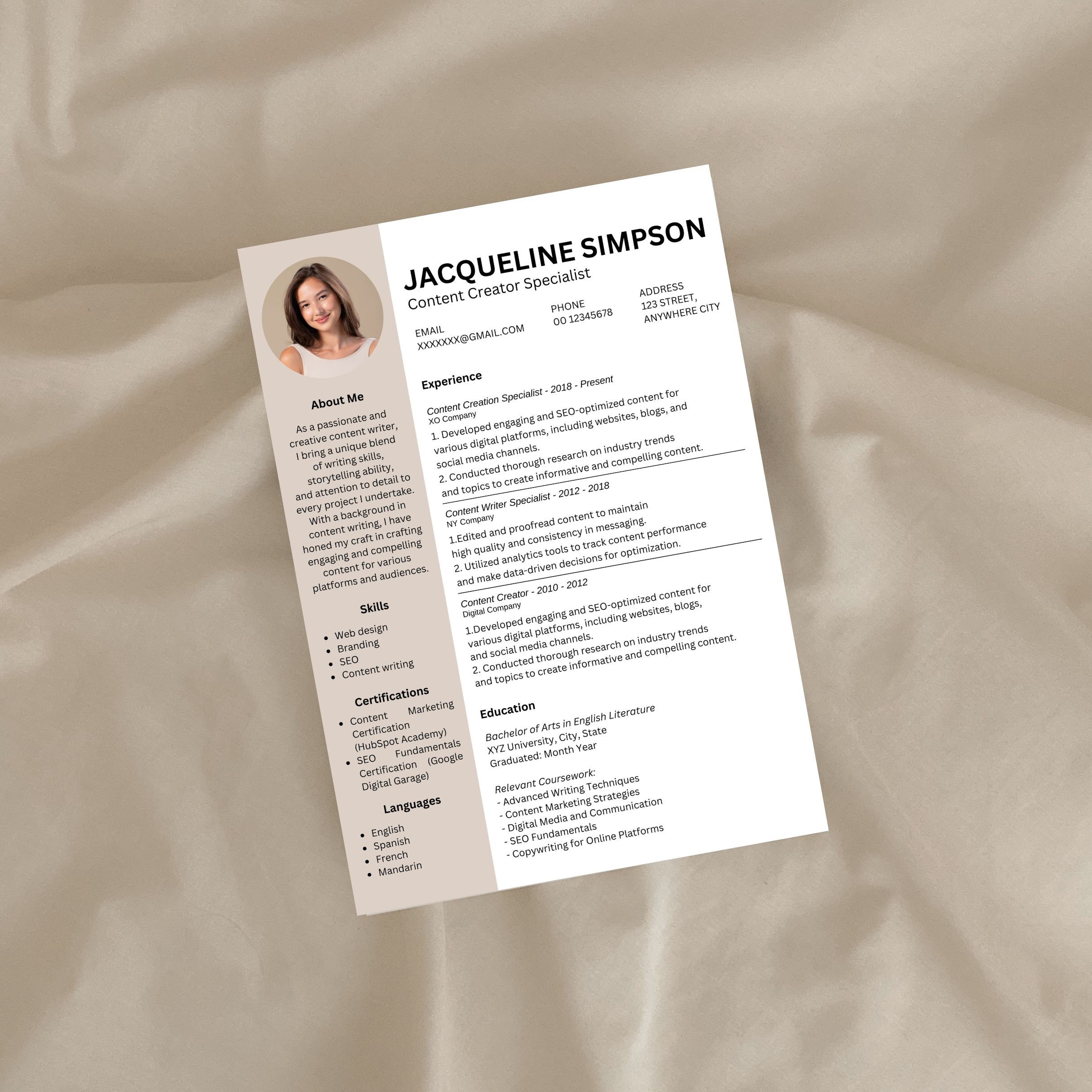 Modern Curriculum Vitae Template Customizable Canva Resume Design ...