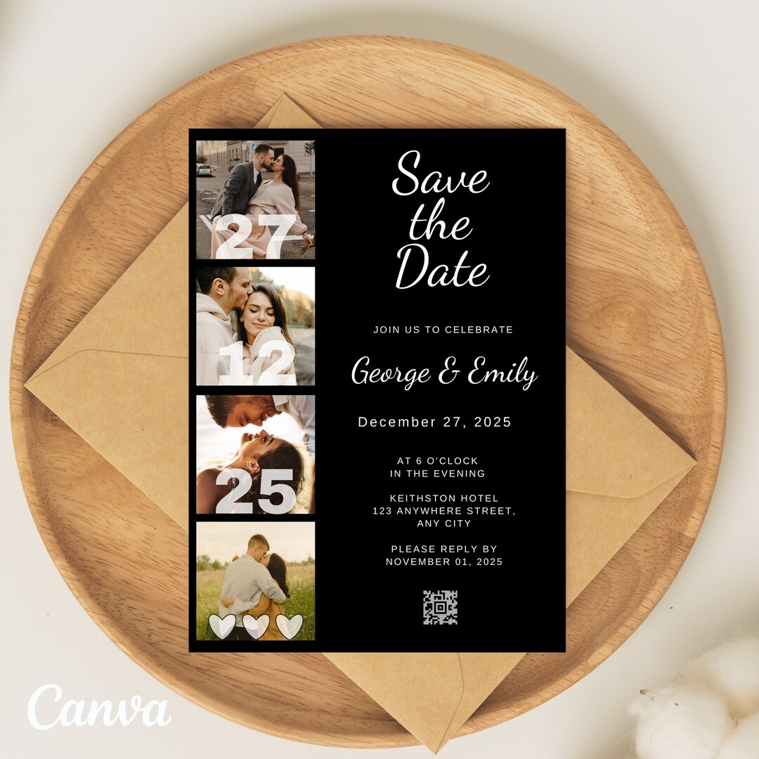 Printable Photo Wedding Invitation, Save the Date Reception With ...