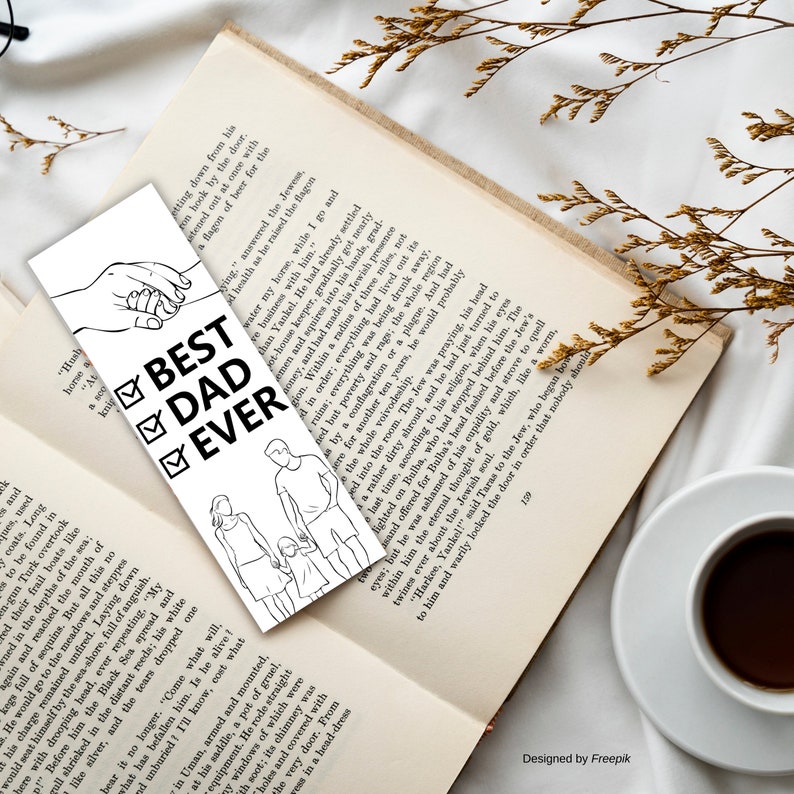 Printable Bookmarks - Father's Day Gift, Best Dad Bookmarks, Ready-to ...