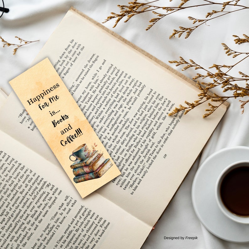 Printable Bookmarks for Readers - Set of 5 Watercolor Bookmarks, Coffee ...