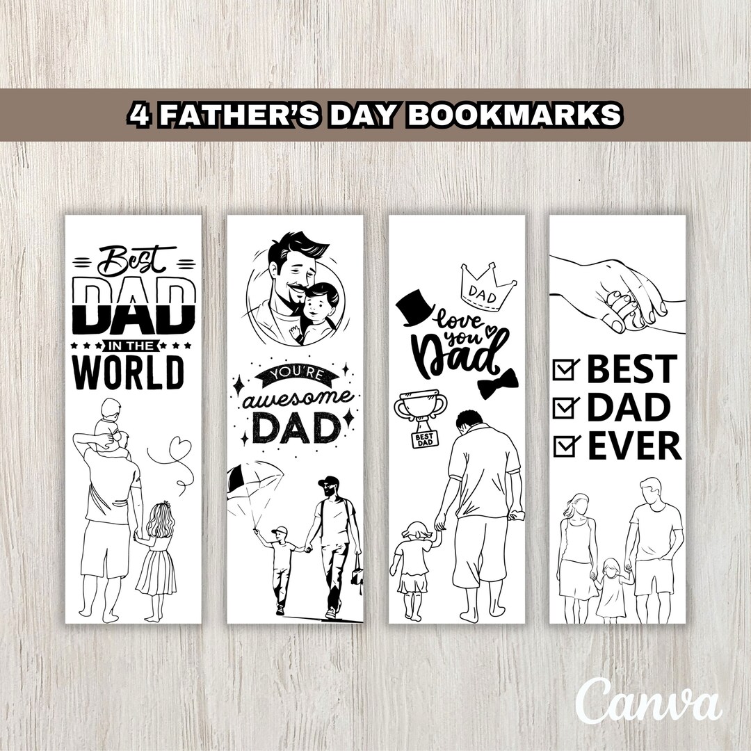 Printable Bookmarks - Father's Day Gift, Best Dad Bookmarks, Ready-to ...