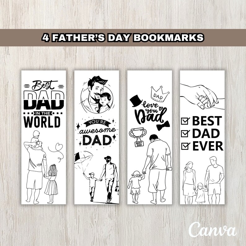Printable Bookmarks - Father's Day Gift, Best Dad Bookmarks, Ready-to ...