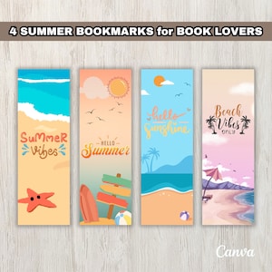 Printable Bookmarks for Readers - Summer Vibes, Digital Download ...