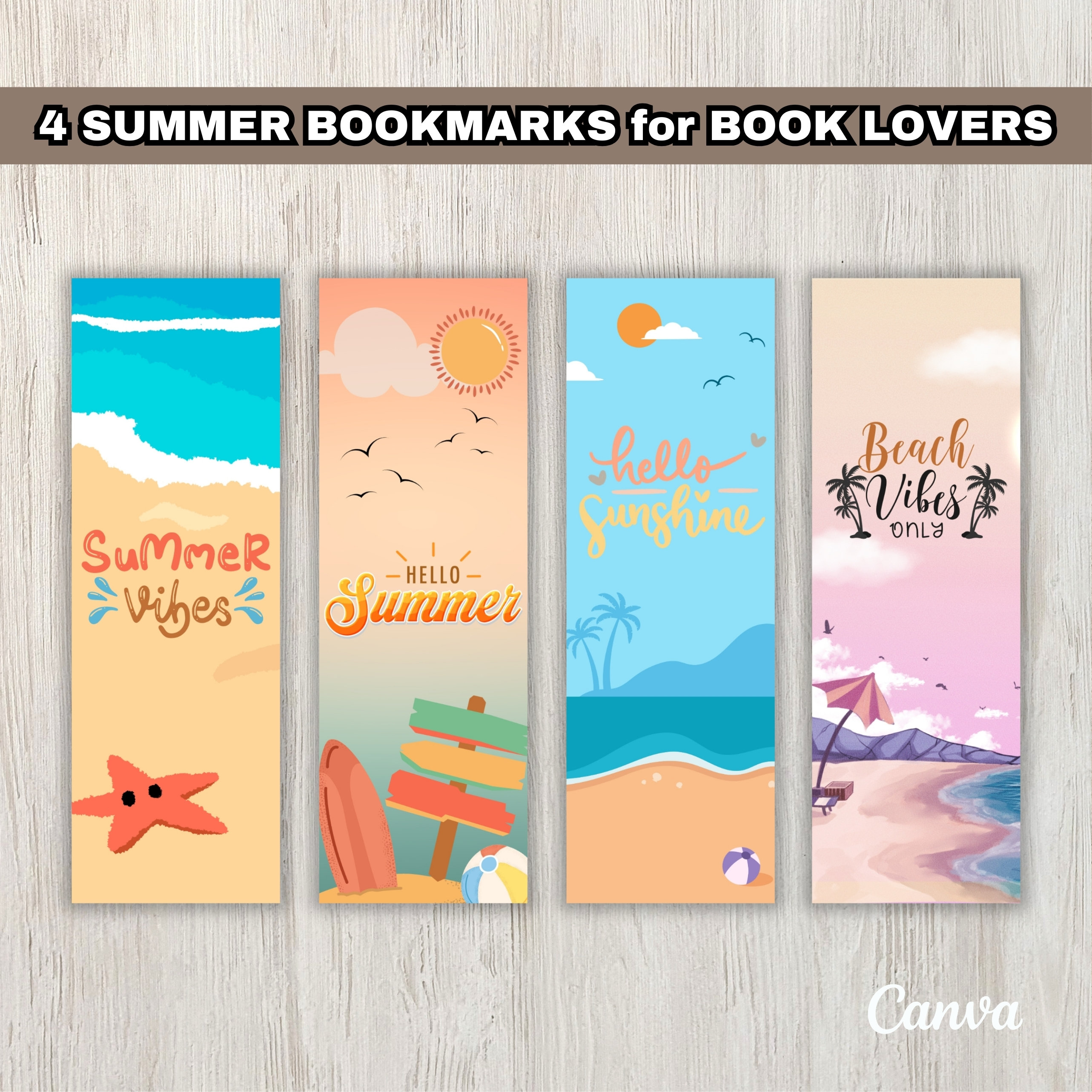 Printable Bookmarks for Readers - Summer Vibes, Digital Download ...