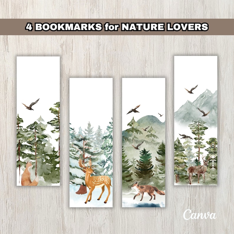 Nature Lover Printable Bookmarks - Ready-to-print PDF & JPG on Canva ...