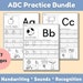 Alphabet Practice Bundle Letter Tracing Sheets Learn Letter Sounds ...