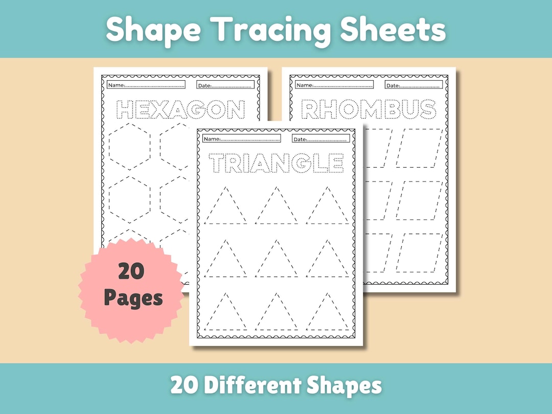 Shape Tracing Worksheets for Preschool Printable Shape Sheets ...
