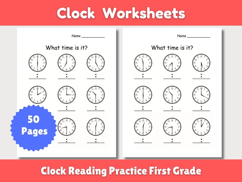 Time Telling Worksheets Kids Learn to Tell Time on Analog Clock the ...