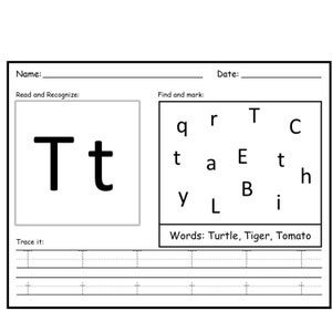 Printable Letter Recognition Practice Sheets for Preschool ...