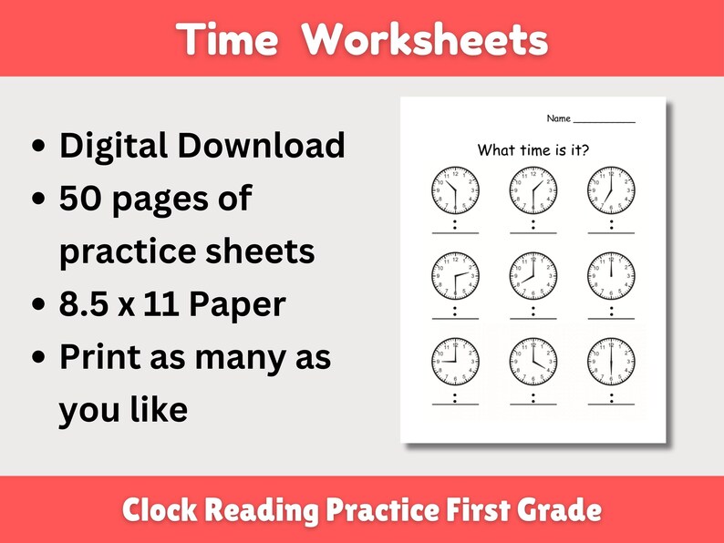 Time Telling Worksheets Kids Learn to Tell Time on Analog Clock the ...