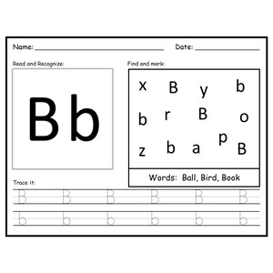 Printable Letter Recognition Practice Sheets for Preschool ...