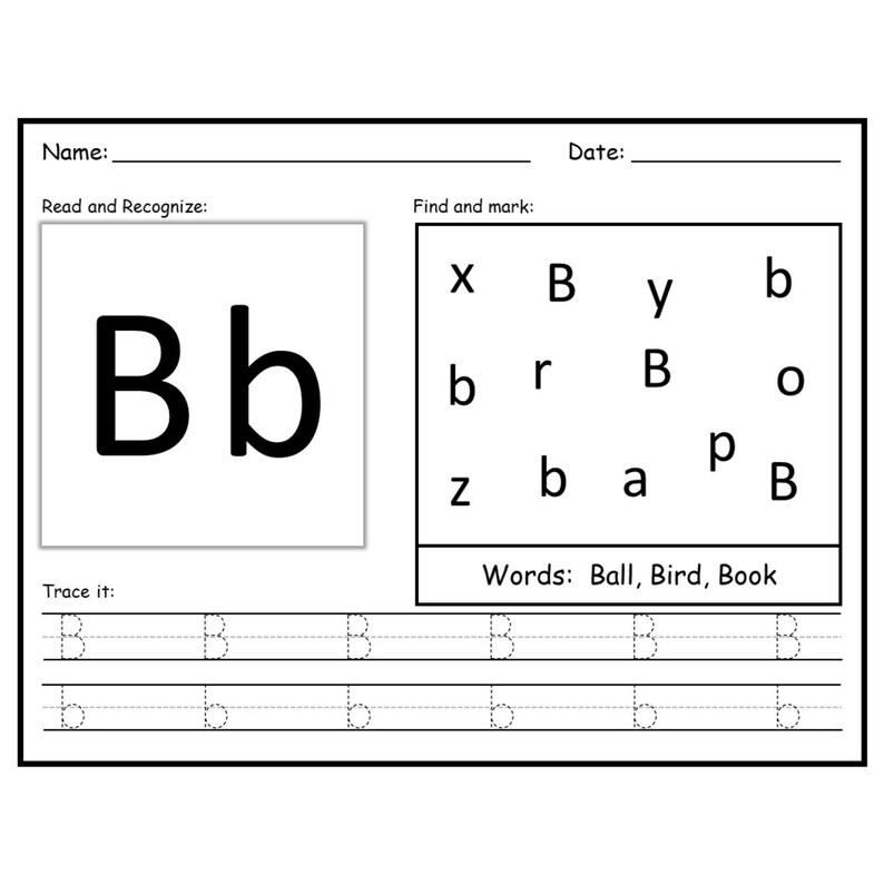 Printable Letter Recognition Practice Sheets for Preschool ...