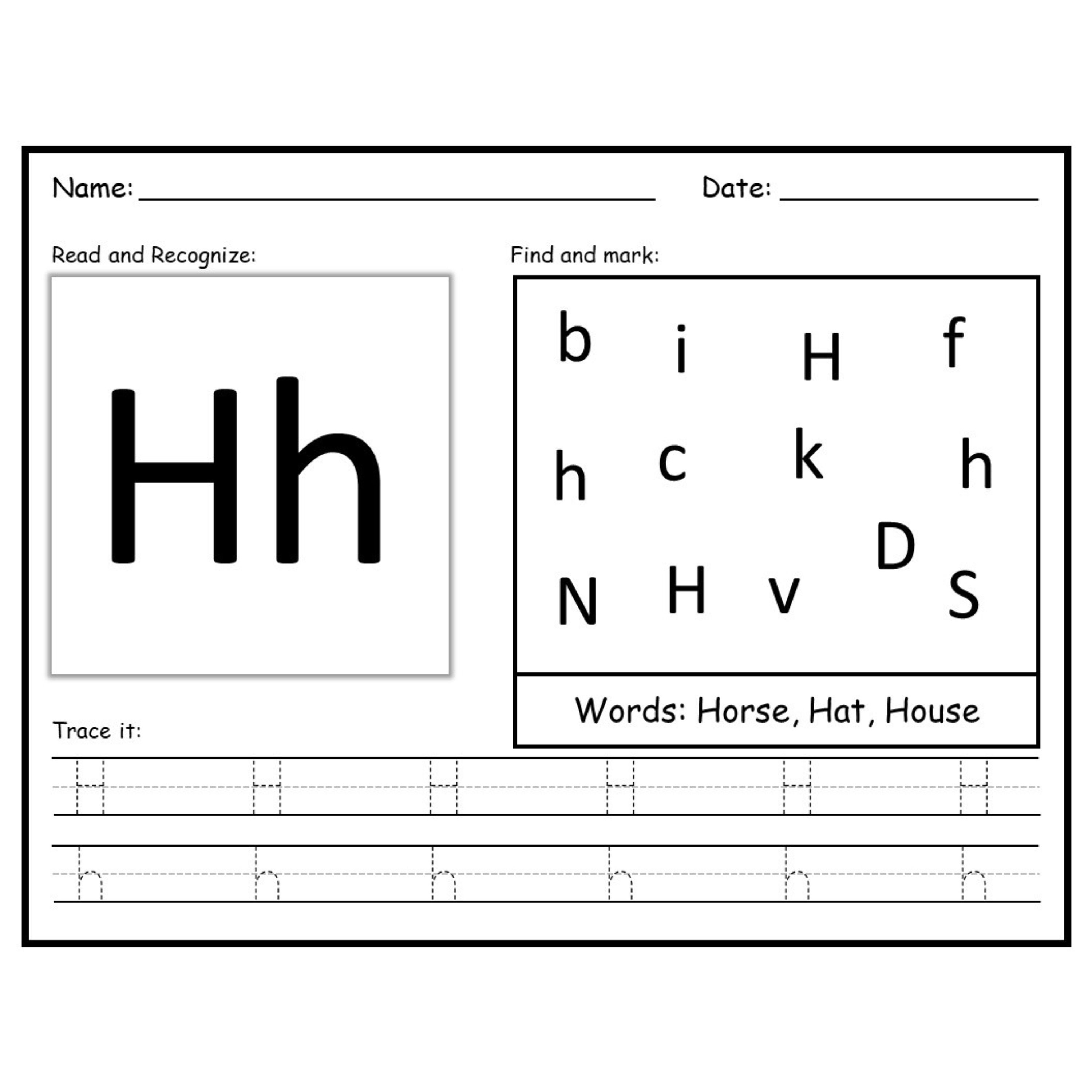 Printable Letter Recognition Practice Sheets for Preschool ...