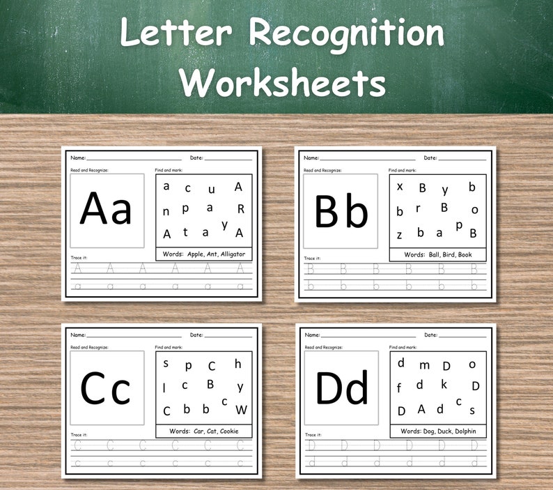 Printable Letter Recognition Practice Sheets for Preschool ...