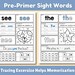 Kindergarten Sight Word Worksheets Pre-primer Sight Words for ...
