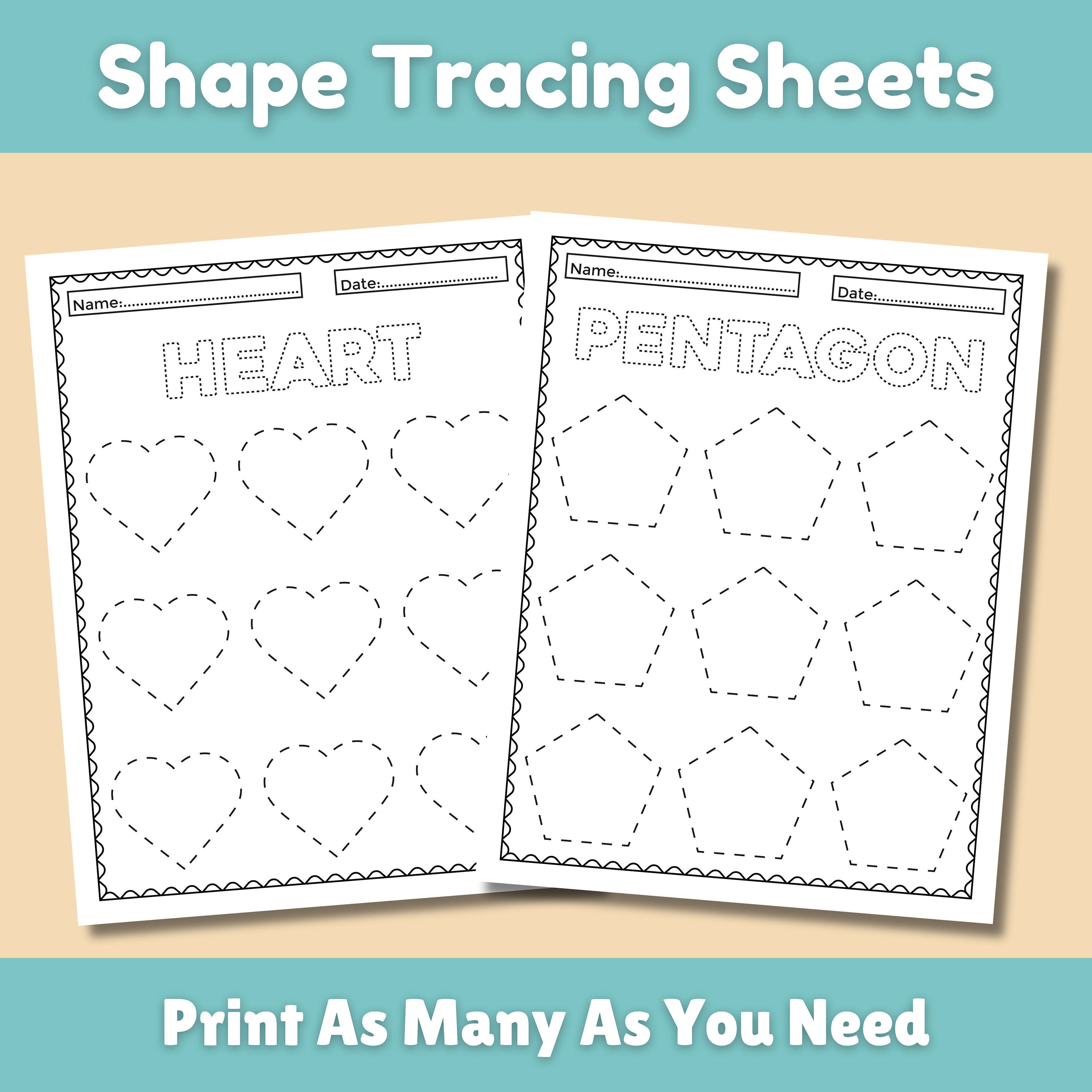 Shape Tracing Worksheets for Preschool Printable Shape Sheets ...