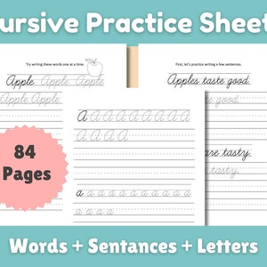 Printable Cursive Handwriting Practice Sheets Cursive Word Practice ...