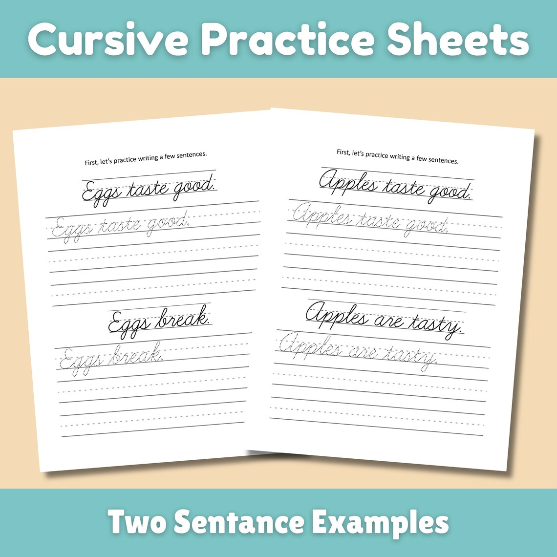 Printable Cursive Handwriting Practice Sheets Cursive Word Practice ...