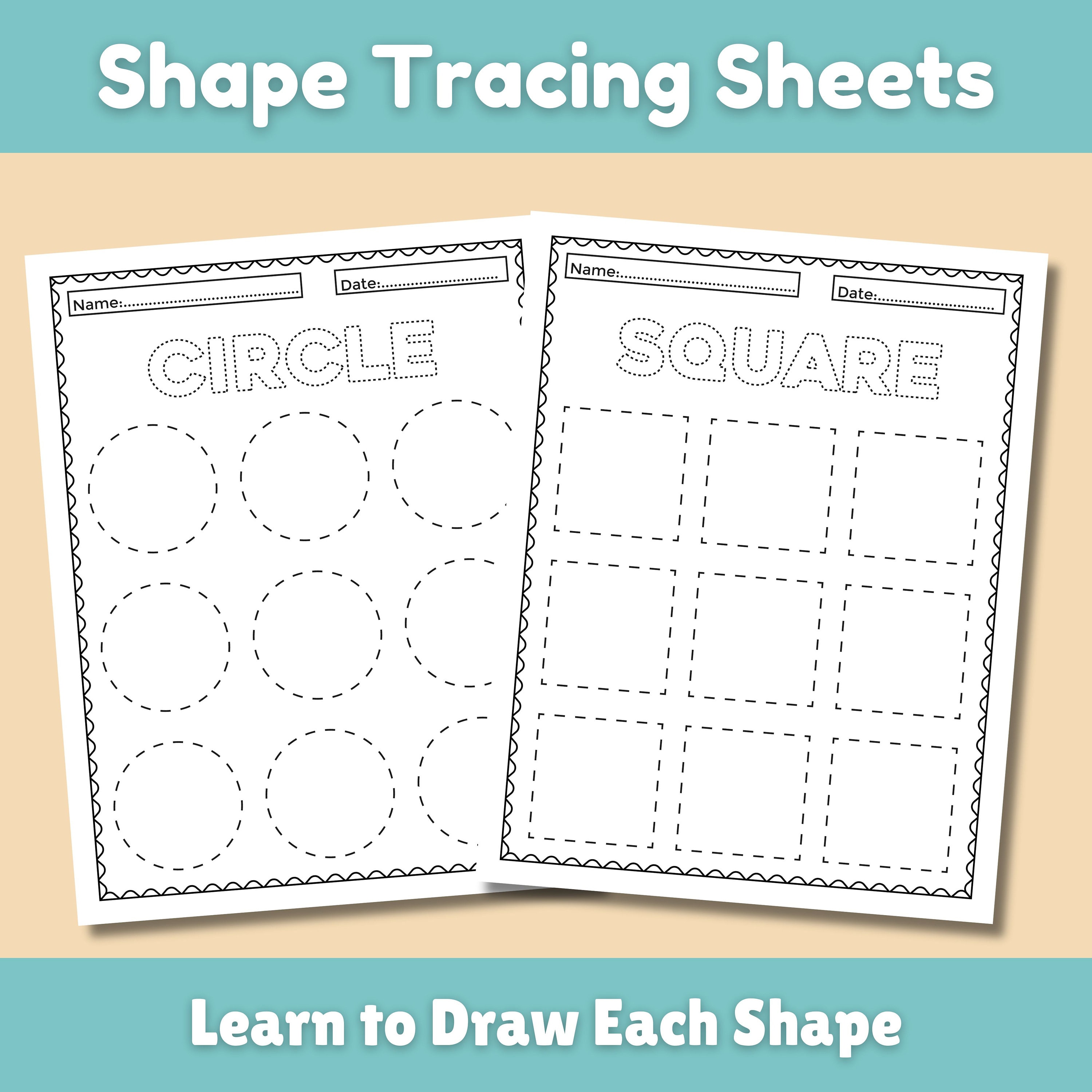 Shape Tracing Worksheets for Preschool Printable Shape Sheets ...