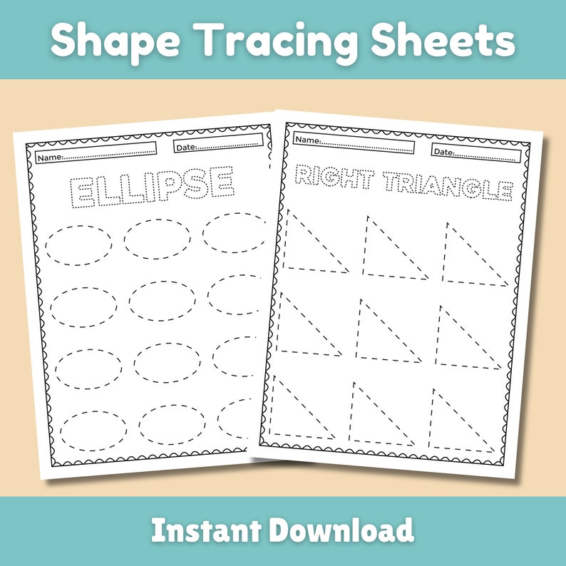 Shape Tracing Worksheets for Preschool Printable Shape Sheets ...