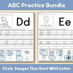 Alphabet Practice Bundle Letter Tracing Sheets Learn Letter Sounds ...
