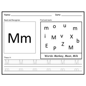 Printable Letter Recognition Practice Sheets for Preschool ...