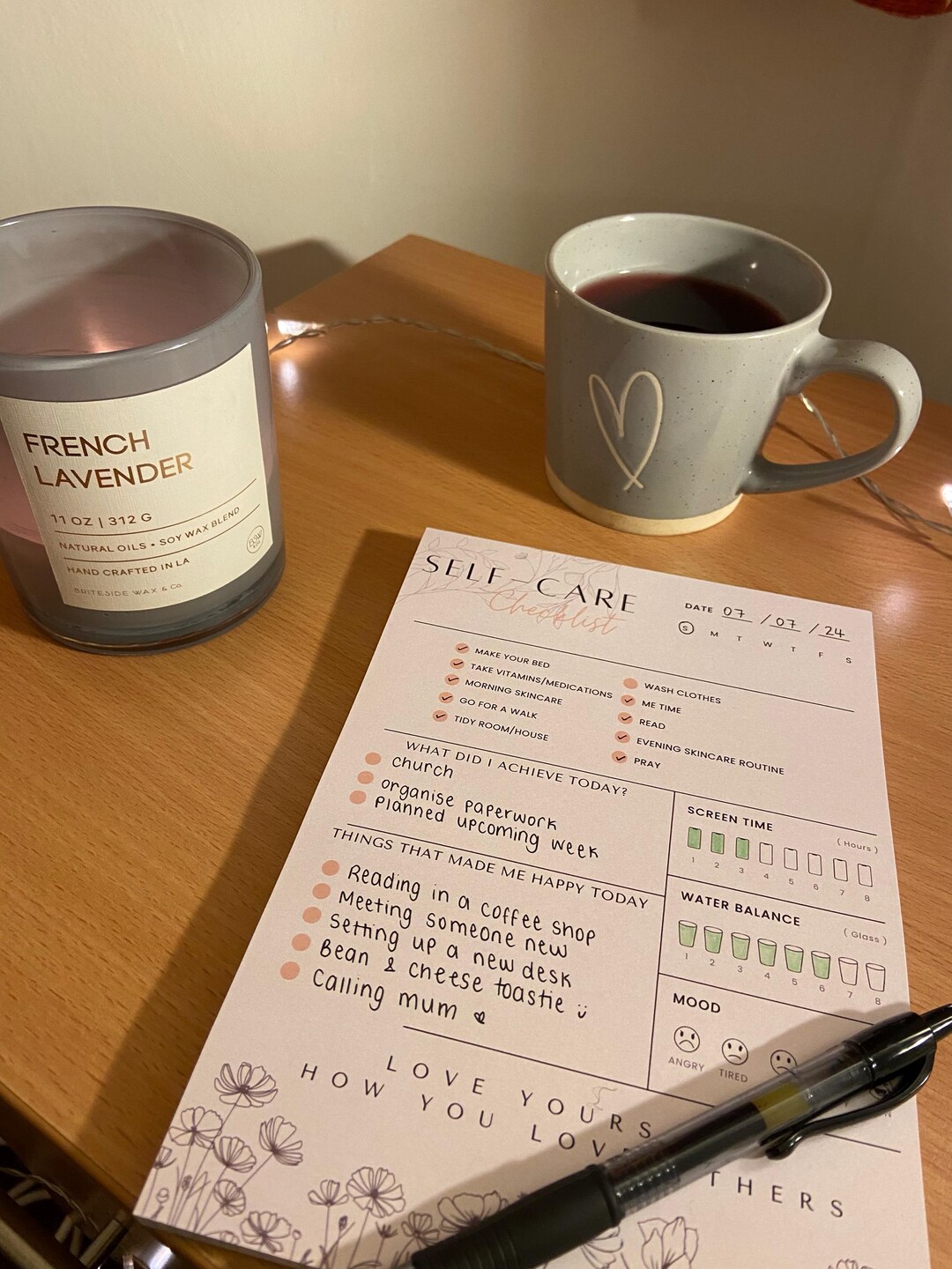 Self-care Checklist | A5 Notepad - Etsy