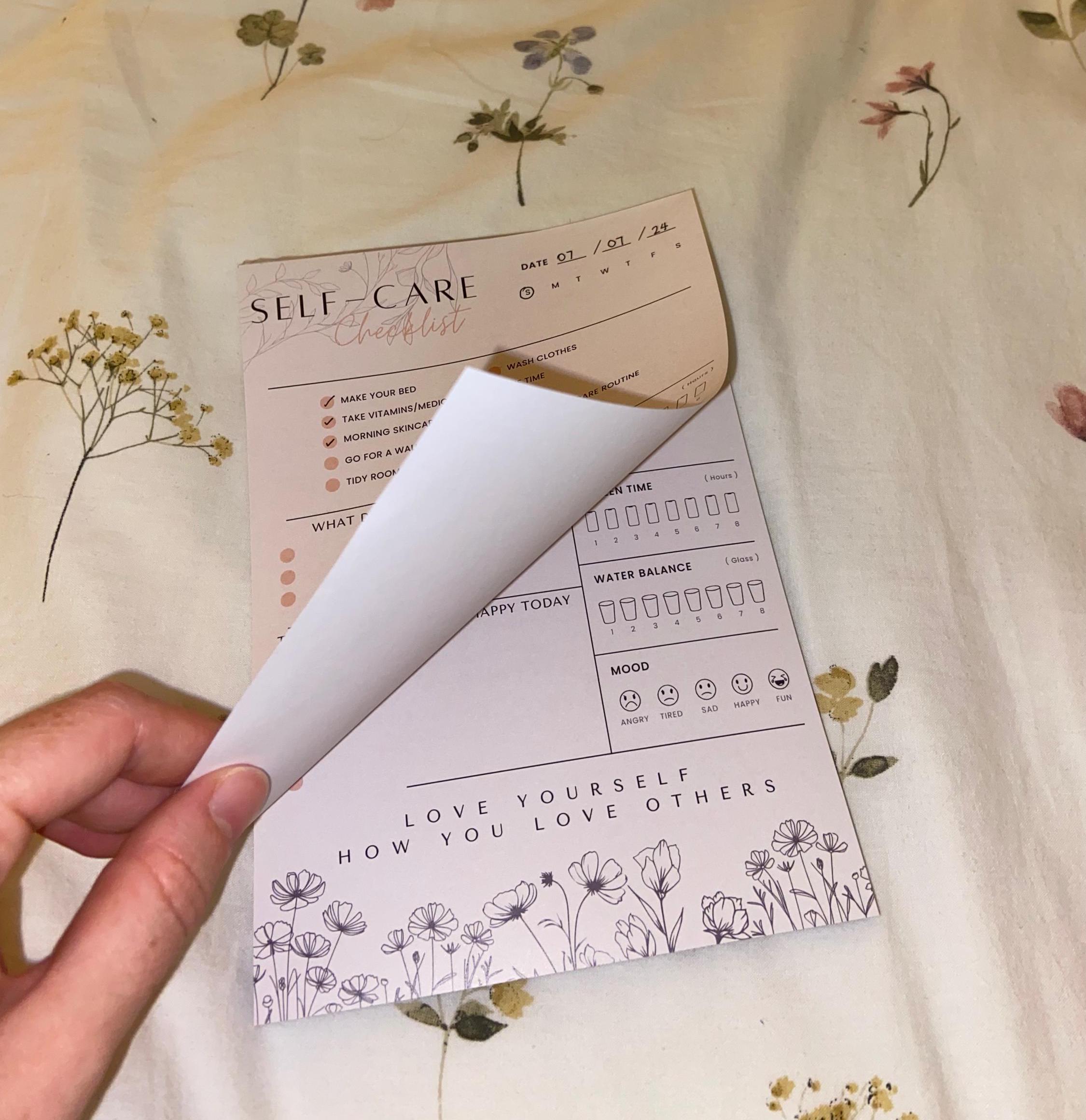 Self-care Checklist A5 Notepad - Etsy
