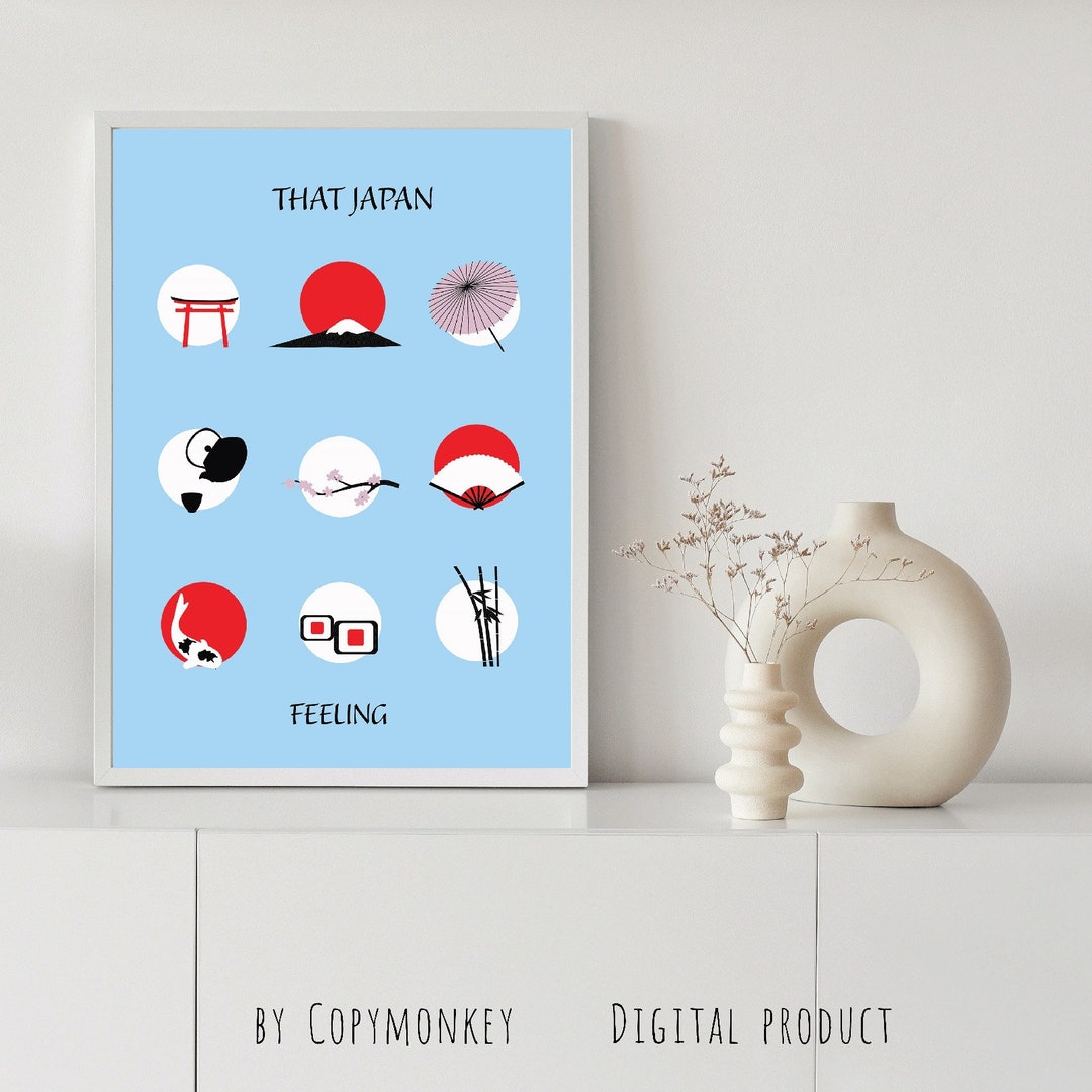 Japanese Themed Poster, Japan Themed Illustrations, Modern, Minimalist ...