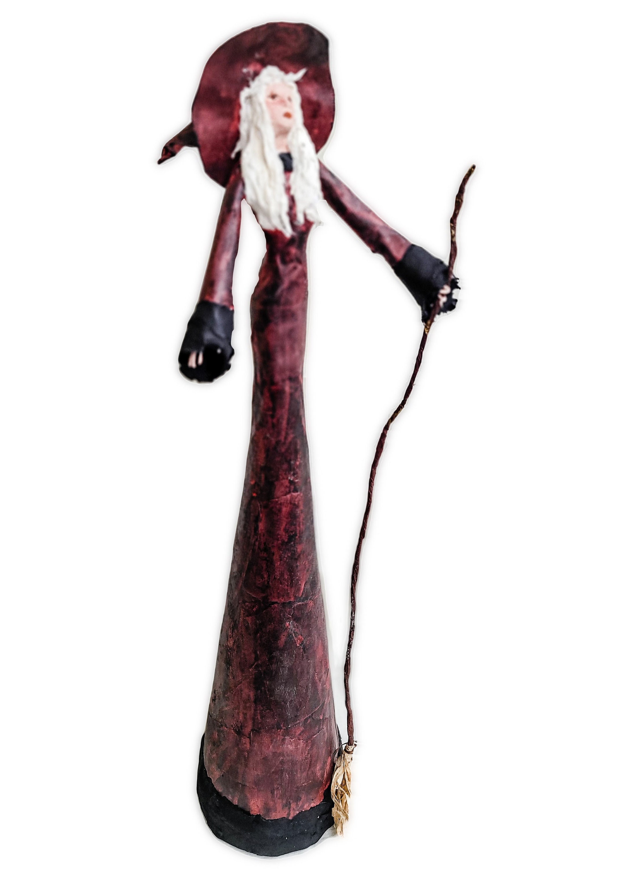 Dark Mysterious Strange Beautiful Witchy Woman Handmade Paper Mache ...